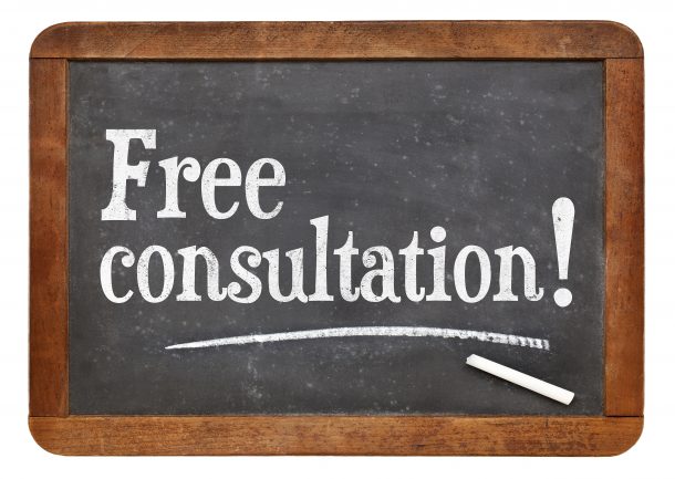 Free consultation blackboard sign - Yosef Farhi